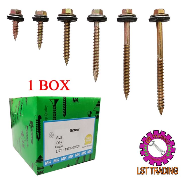 [READY STOCKS] HEX HEAD SELF TAPPING SCREW (1 BOX) / SKREW KEPALA LAPAN ...