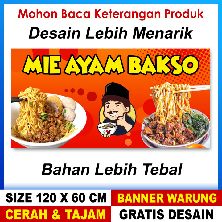 BANNER SPANDUK MIE AYAM BAKSO UKURAN 120X60 CM | Lazada Indonesia