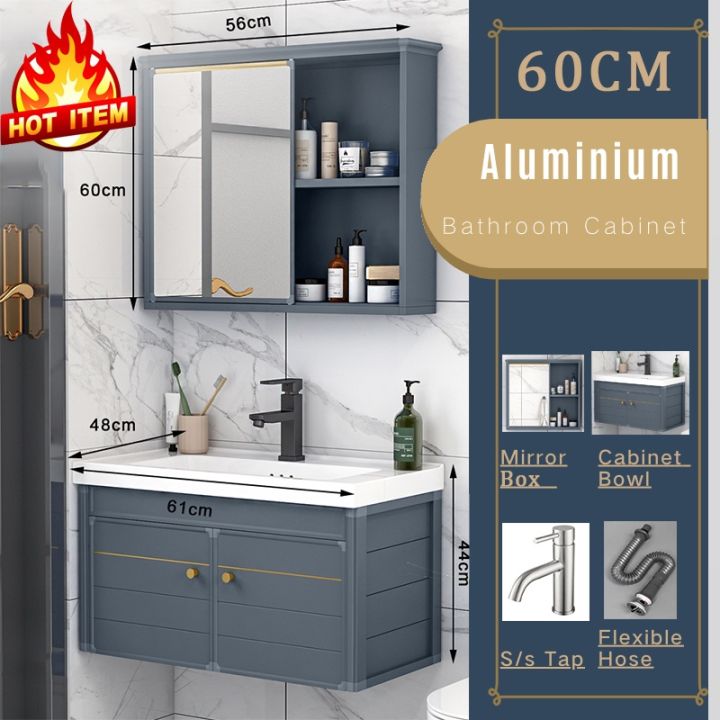 [ORIGINAL][READY STOCK] Aluminium Bathroom Cabinet Set Storage Mirror ...