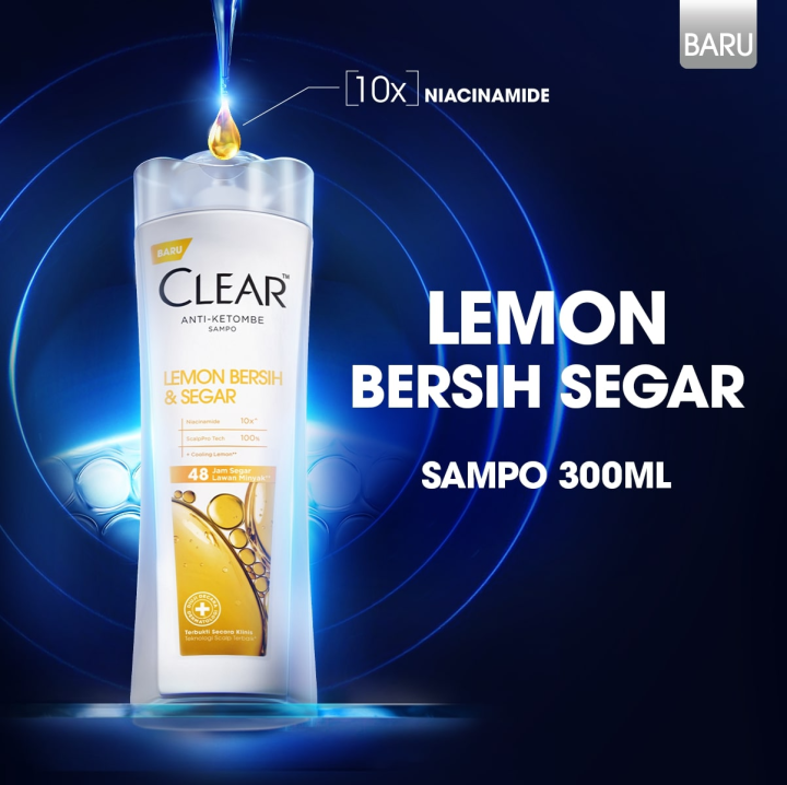 CLEAR Lemon Bersih & Segar Sampo Anti Ketombe, ScalpPro Technology ...