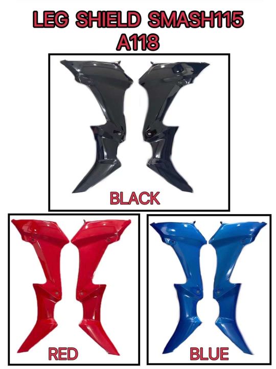 Legshield Cover (set) smash 115 (Black/Blue/Red) | Lazada PH