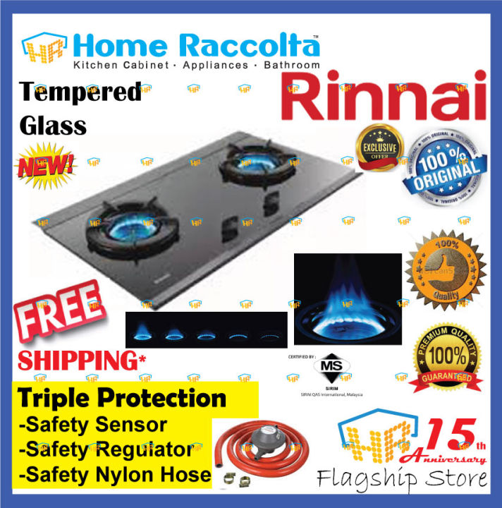 Rinnai RB2GI 2 Inner Burner Gas Hob(Glass) RB-2GI +Gifts | Lazada