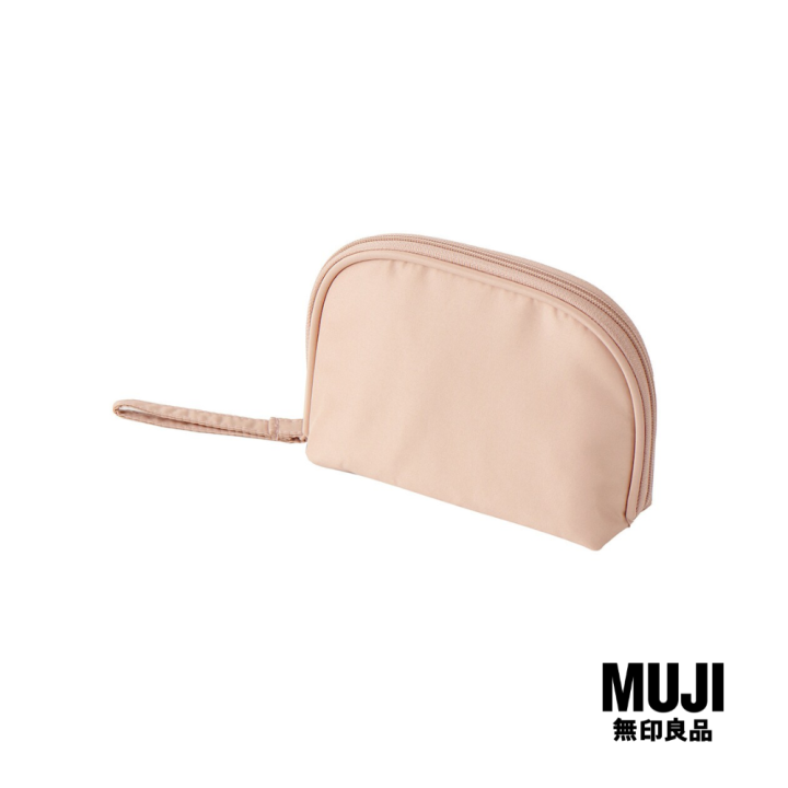 มูจิ กระเป๋าเครื่องสำอาง - MUJI Polyeste Mini Pouch Pink Beige (10 ...