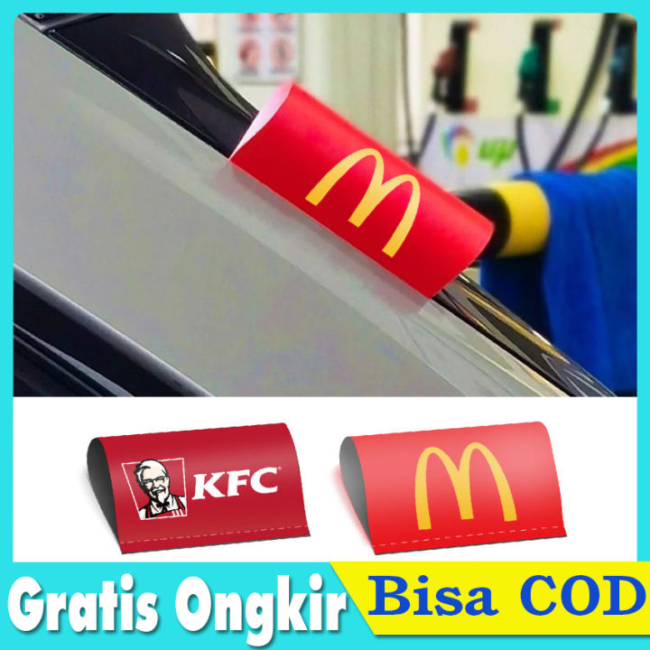 Stiker MCD / KFC Label Tag Mobil Hiasan Sticker Mobil Tahan Air Penutup ...