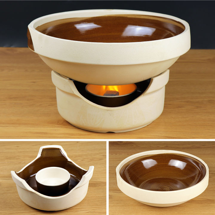 Heat-resistant ceramic hotpot alcohol stove clay pot special casserole ...
