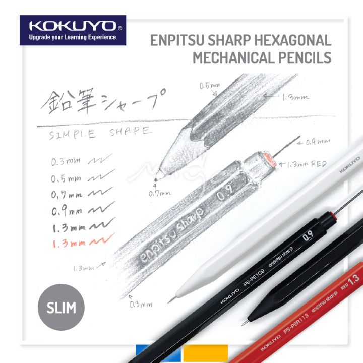 KOKUYO ENPITSU SHARP HEXAGONAL MECHANICAL PENCIL - SLIM ( 0.3 / 0.5 / 0.7 / 0.9 / 1.3 mm ) | Lazada