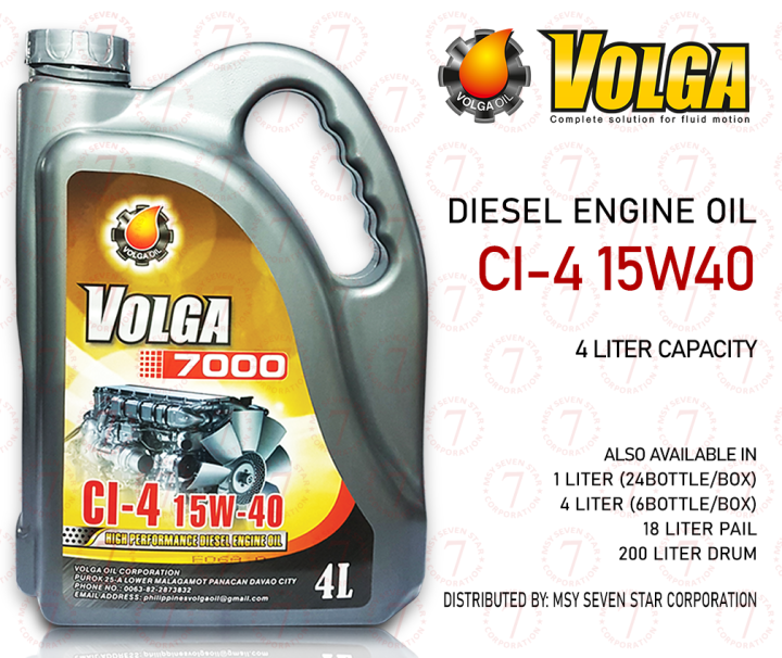 VOLGA CI4 15w40 4L Heavy Duty Diesel Engine Oil | Lazada PH
