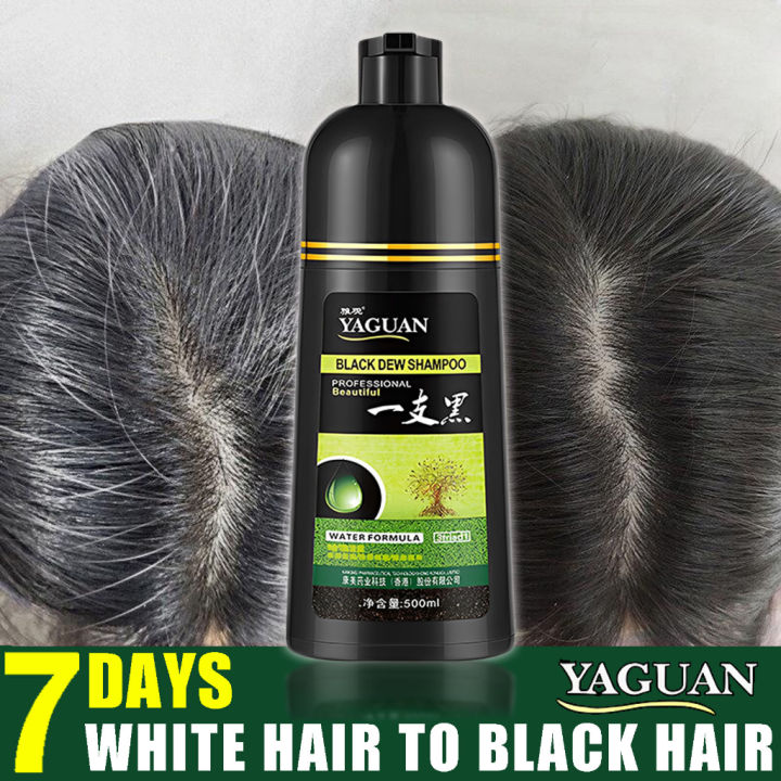 3in1 Yaguan Herbal Black Dew Shampoo 500ml Black Hair Dye Shampoo For Men And Women Lazada Ph