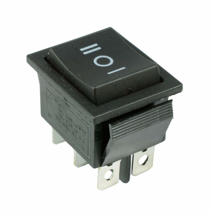 Hometool (On)Off(On) Momentary Large Black Rectangle Rocker Switch 6 ...