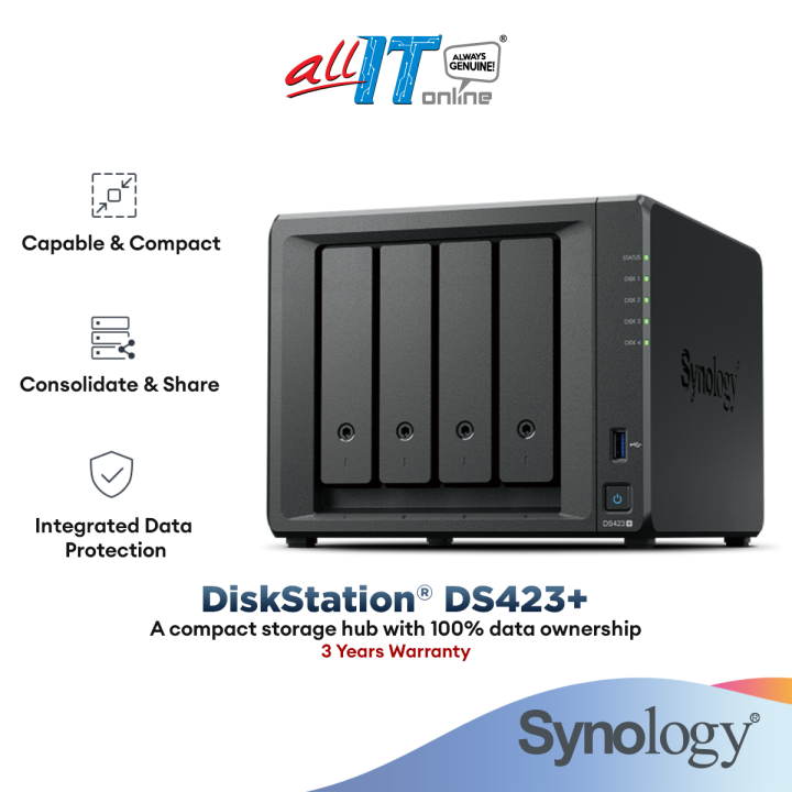 Synology DS423+ NAS DiskStation 4-Bays NAS with Quad-Core 2.7GHz ...