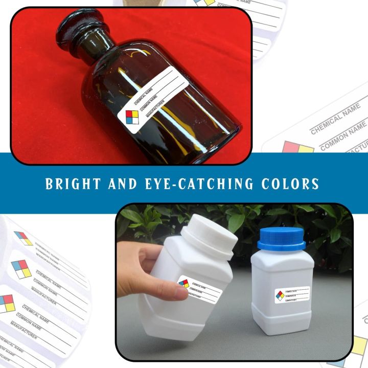SDS Stickers/MSDS Stickers for Chemical Safty Data 1 X 3 Inches ...