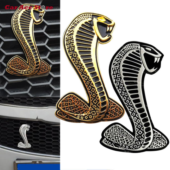 CarACC Cobra 3D Metal Chrome Sticker Car Grille Turning Logo Cobra ...