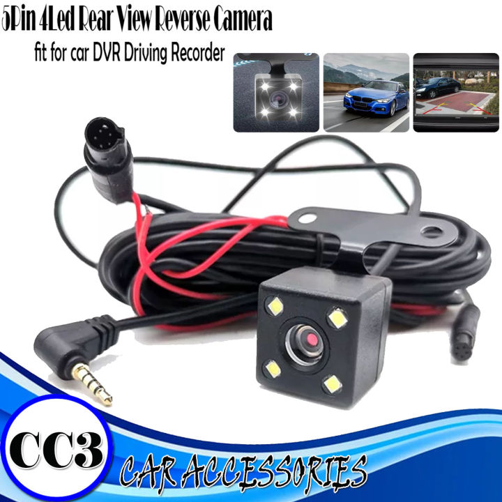 4pin/5pin 4 led Universal reverse backup camera for dashcam 170 degree ...