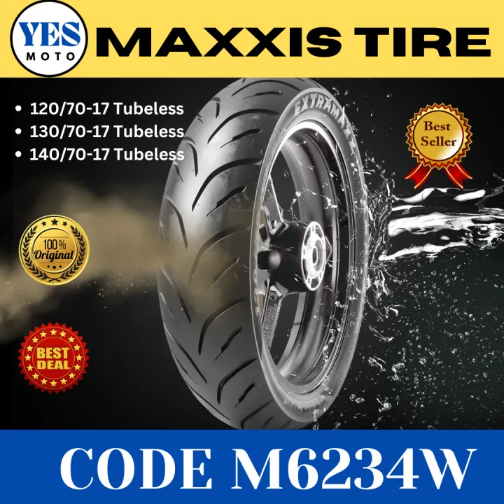 Maxxis Tire Tubeless Code M6234 Sizes 120/70xx17,130/70x7,140/70x17 | Lazada PH