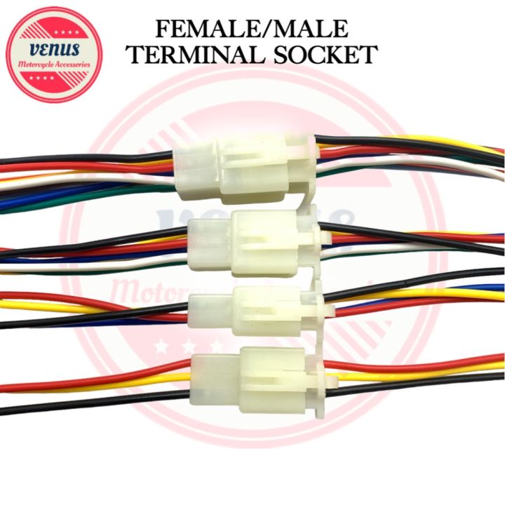 Venus Motorcycle Terminal Wire Connector Socket Male/Female Universal ...