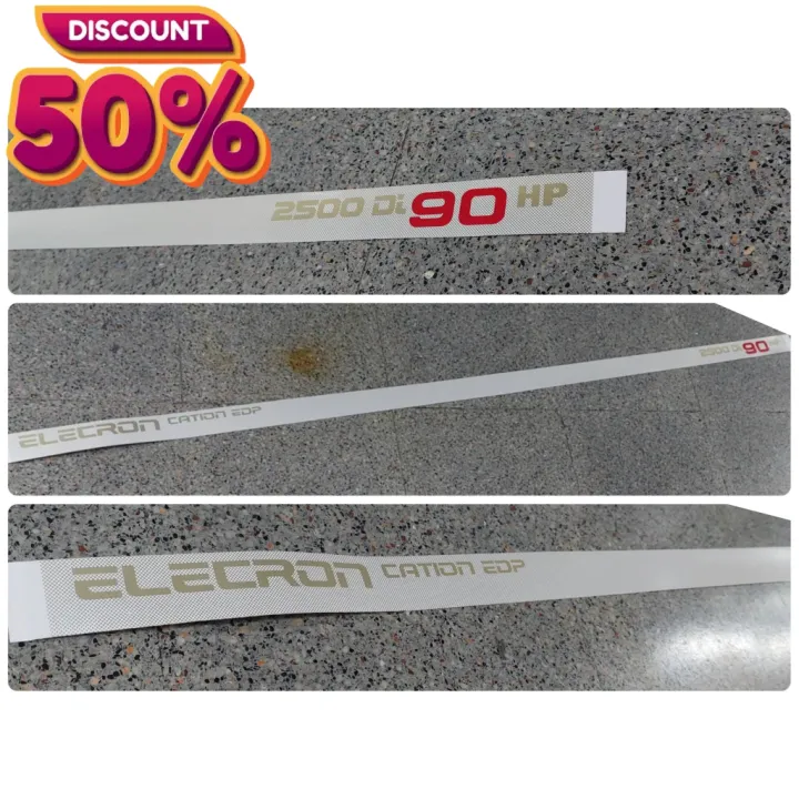 สติ๊กเกอร์แบบดั้งเดิมติดท้ายรถ ISUZU คำว่า ELECRON CATION EDP DIRECT ...