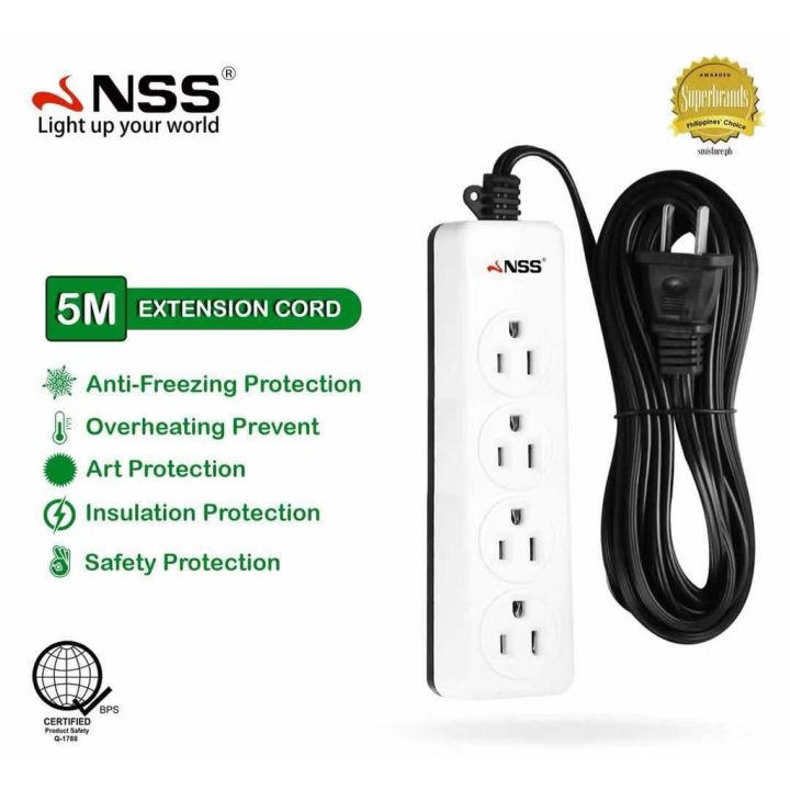 5 Meters/8 Meters Extension Cord Heavy Duty 4 Gangs/4 Sockets | Lazada PH