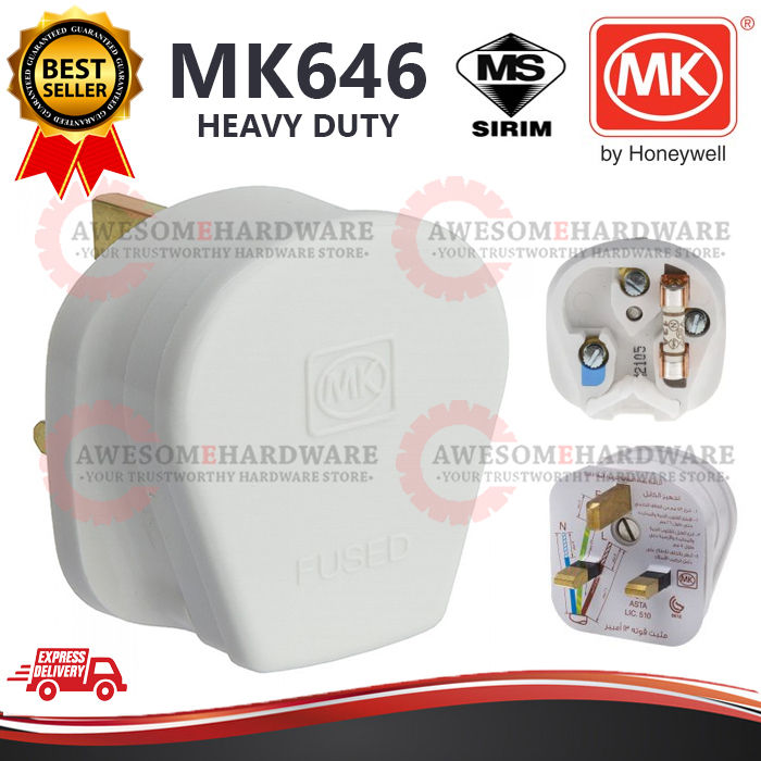 (HEAVY DUTY) MK 646 13A SIRIM PLUG TOP WITH FUSE MK646 KEPALA PLUG | Lazada