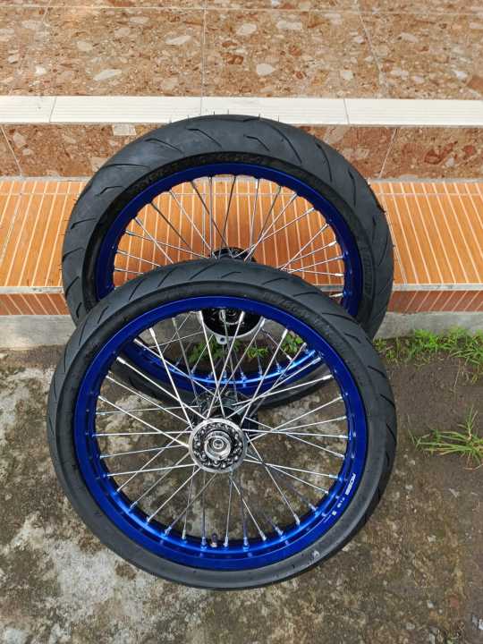 Wheelset Semi Cacing KLX Ukur 160 Rata Roda Surex D-Tracker 150 Ban ...