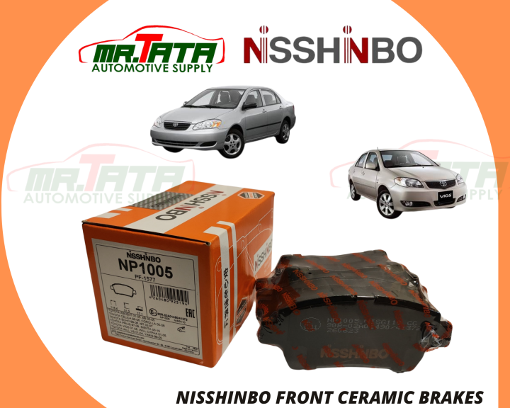 Nisshinbo Brake Pads FRONT for Toyota Altis 2001 to 2007 and Toyota ...