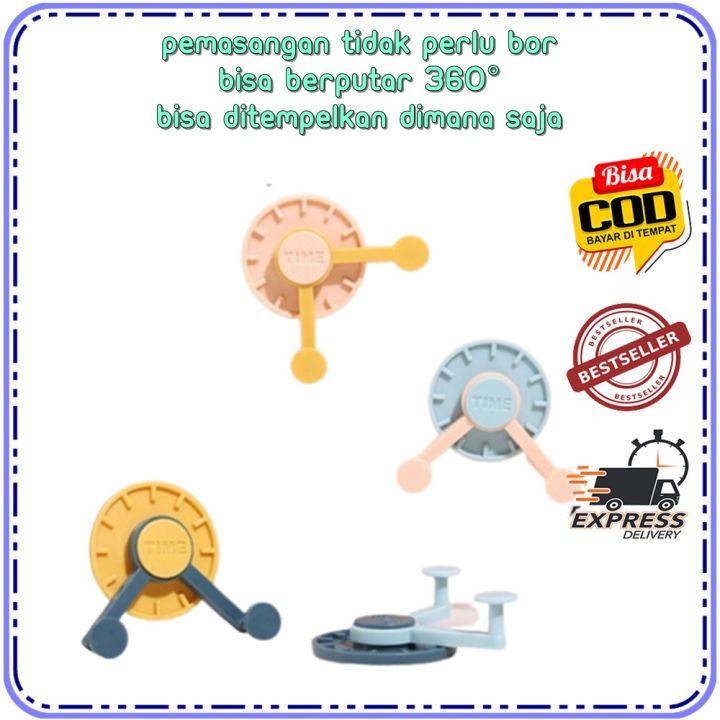 Gantungan Dinding Time Gantungan Dinding Model Jam Tempel 2 Kait ...