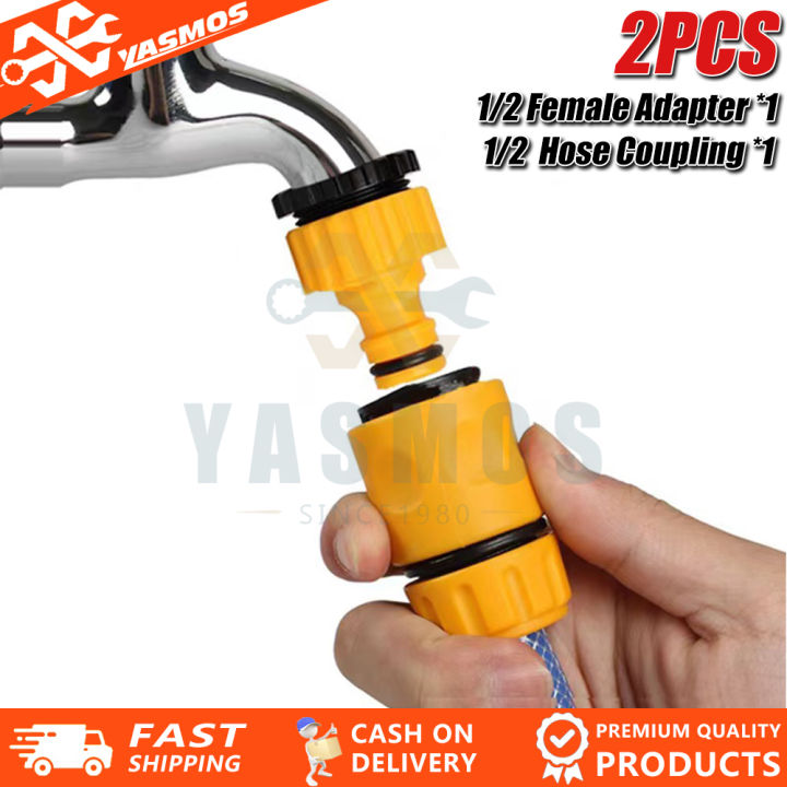 2PCS 1/2 inch Quick Water Tap Adapter Irrigation Hose Connector Garden ...