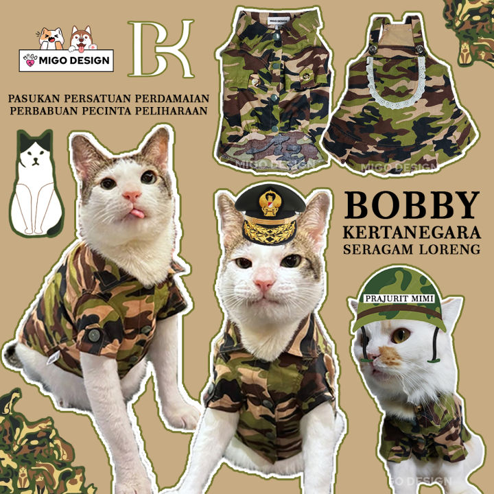 ⭐BOBBY KERTANEGARA Seragam Loreng by Migo Design⭐ Couple Tentara Kemeja ...