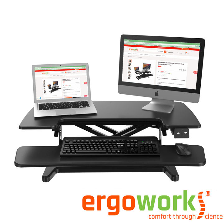 ERGOWORKS EW-EMT107M-BK Electric Height Adjustable Sit Stand Desk ...