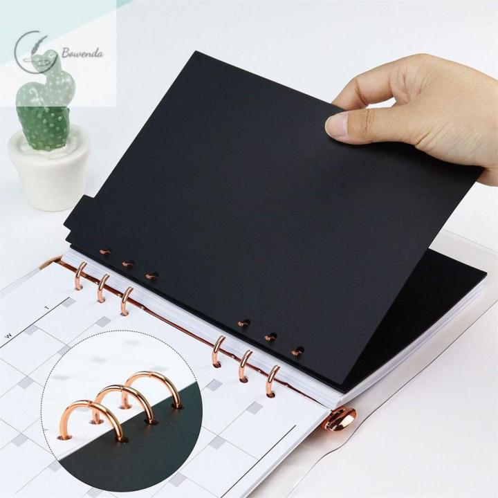 BOWENDA 6 Holes School Supplies Black Inner Paper Planner A5 A6 A7 ...