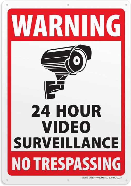 1 Pack Video Surveillance Sign Rust Free Aluminum Reflective Metal ...