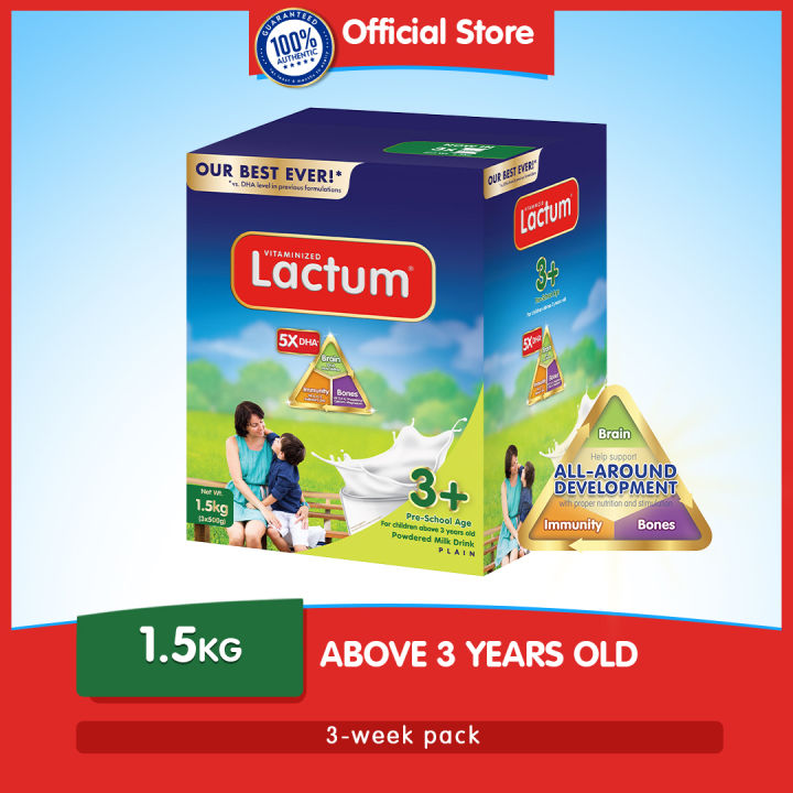 Lactum 3 Plain 1.5kg Powdered Milk Drink for Children Above 3 Years Old | Lazada PH