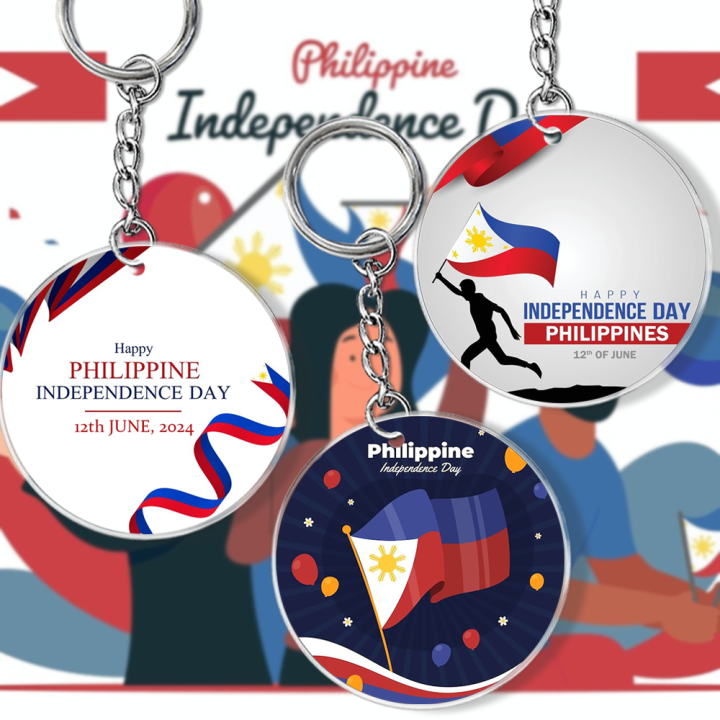 Happy Philippine Independence Day Circular Acrylic Keychain Philippine ...
