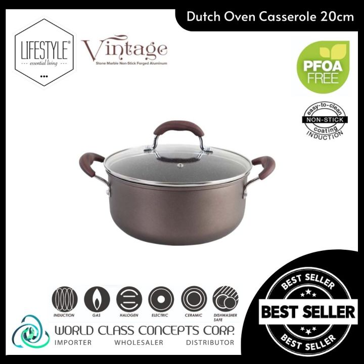 Lifestyle Cookware Vintage Non-Stick Forged Stone Marble 20CM Aluminum ...