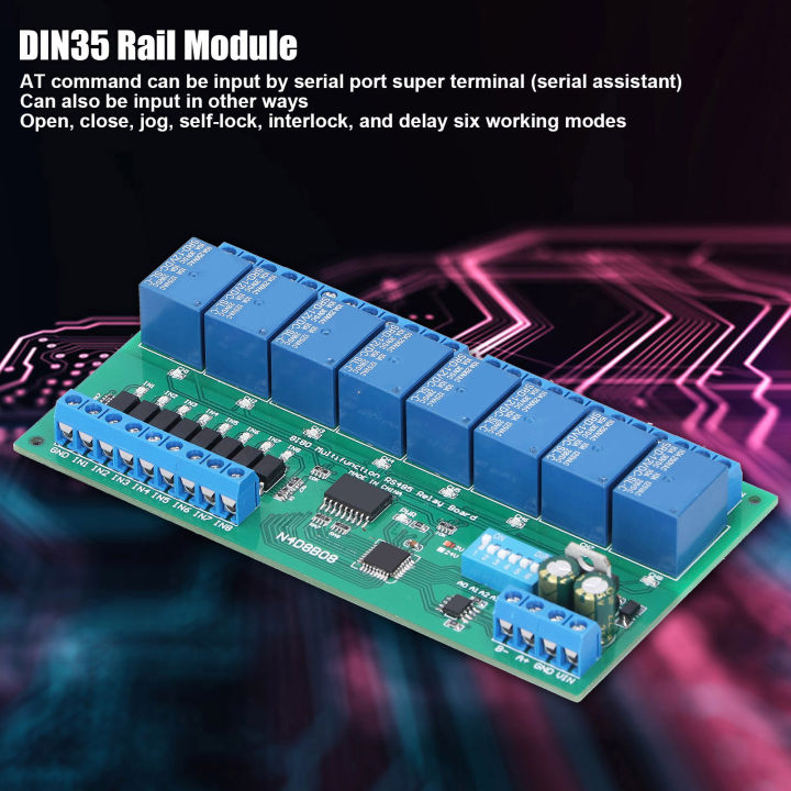 DIN35 Rail Board 8 Input 8 Output RS485 Relay Module for 64 Devices in Parallel | Lazada PH