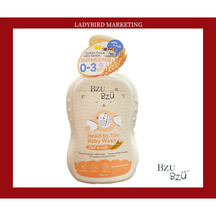 BZU BZU Head to Toe Baby Wash Oat & Milk ( 600ml ) | Lazada