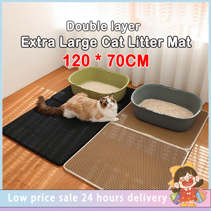 Double Layer Cat Litter Mat Trapping Mat Waterproof Eva Washable Carpet ...