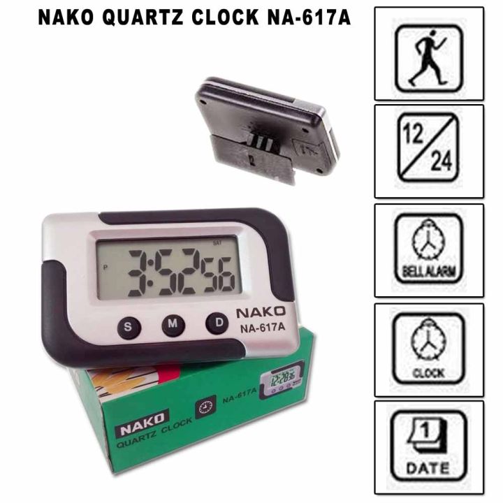 Nako NA-617A Digital Automobile/Car Alarm Clock With Date (Free Battery ...