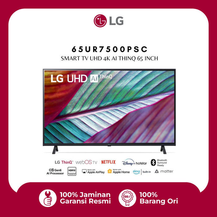 LG SMART TV 65UR7500PSC UHD 4K AI THINQ 65 INCH | Lazada Indonesia