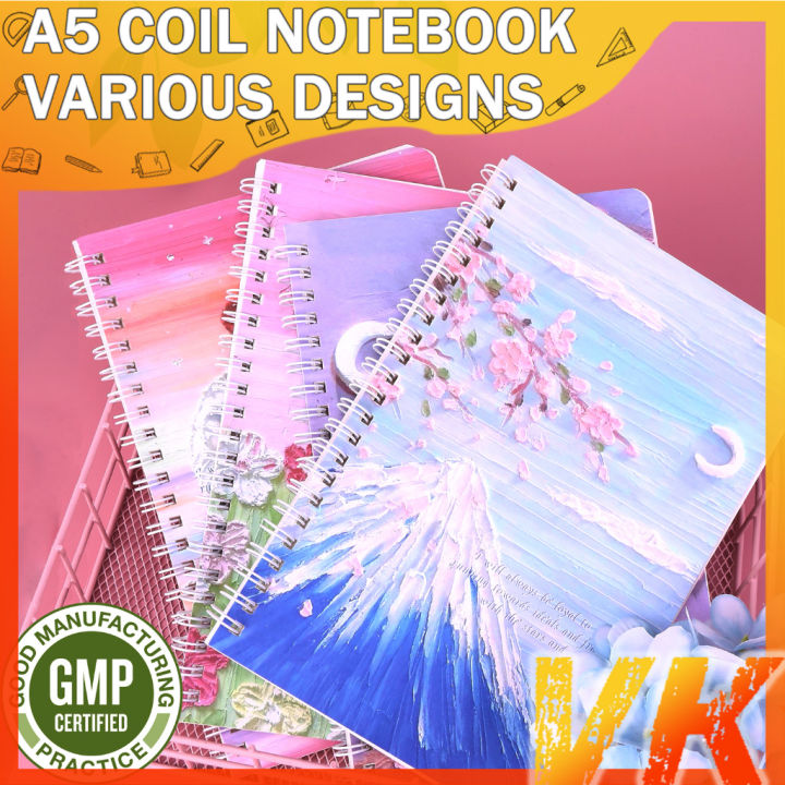 A5 Oil Painting Coil Notepad Flip Spiral Notebook ins Style Landscape ...