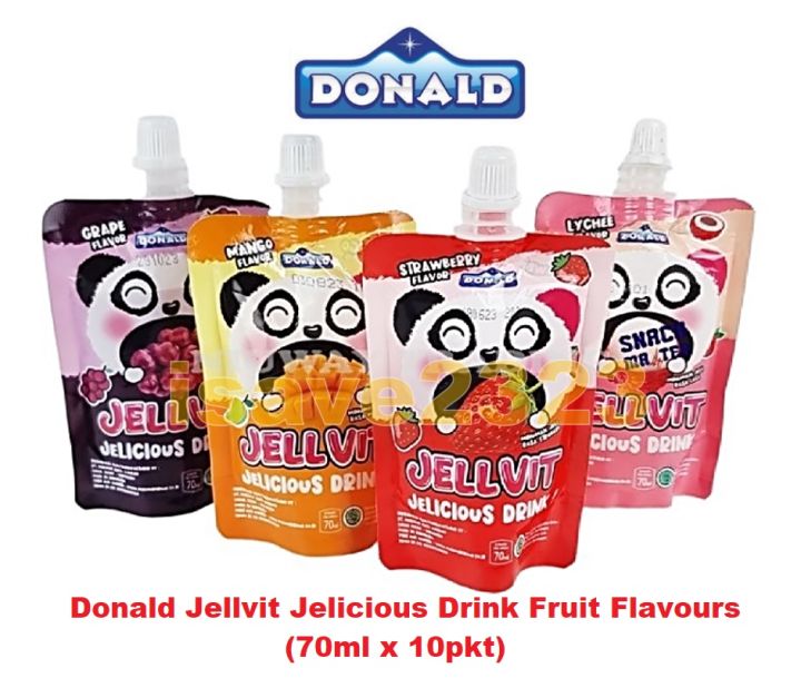 [HALAL] Donald Jellvit Jelicious Drink (70ml x 10pkt) - Lychee / Mango ...