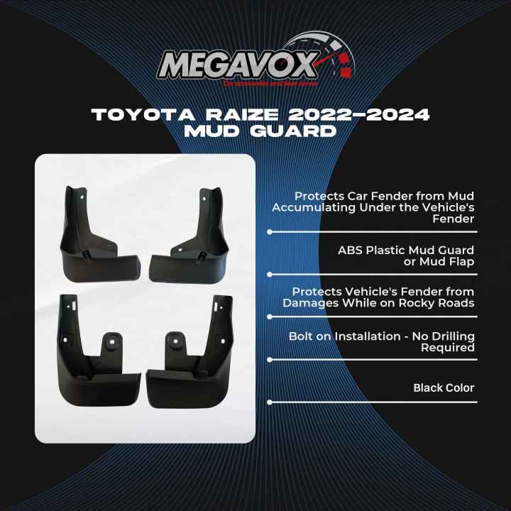 Toyota Raize 2022-2024 Mud Guard | Lazada PH