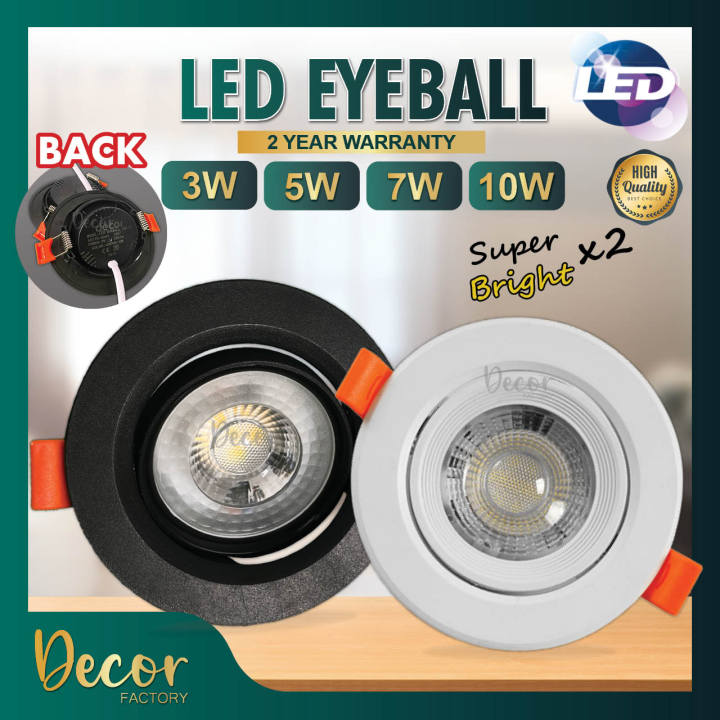 [2 Years Warranty] 3W 5W 7W 10W LED Eye ball LED Recessed Eyeball ...