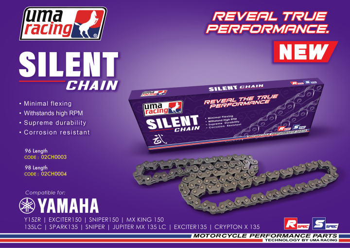 UMA Racing Silent Timing Chain for Yamaha Sniper 135/150/155 96L and ...