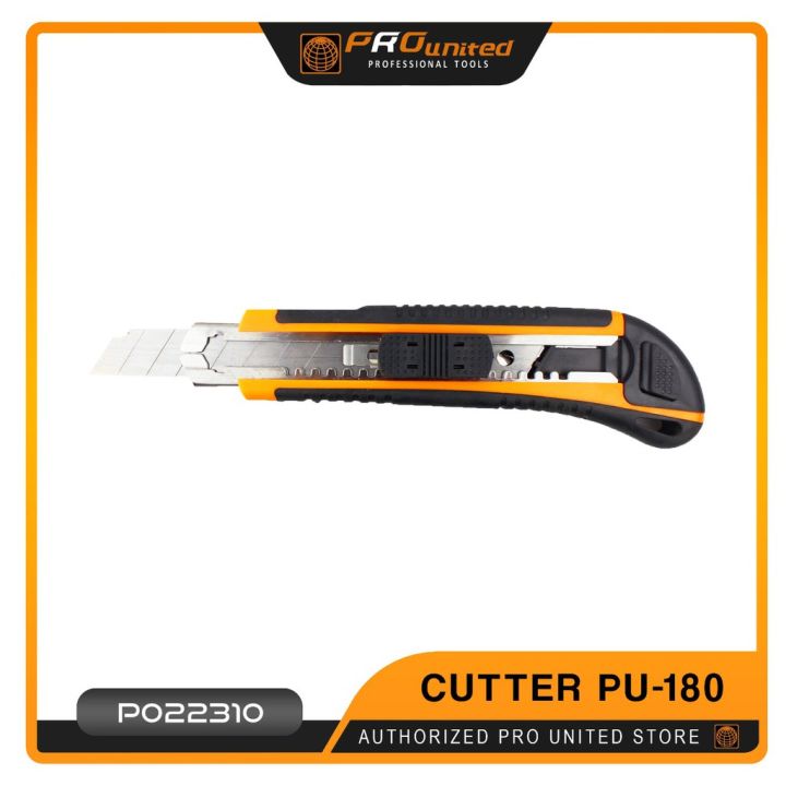 SNAP OFF CUTTER 18MM KATER ABS BODY TPR RUBBER PEMOTONG KERTAS PRO ...