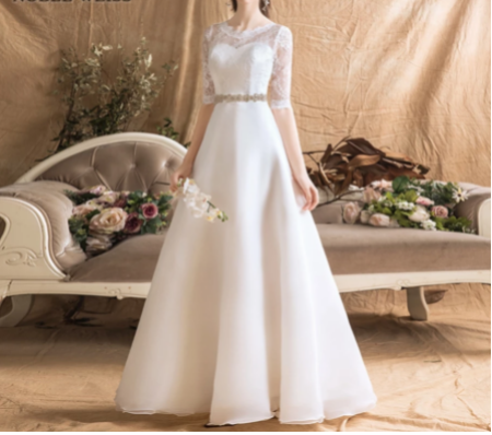 Gaun Pernikahan Organza A-Line Pernikahan Sederhana Gaun dengan ...