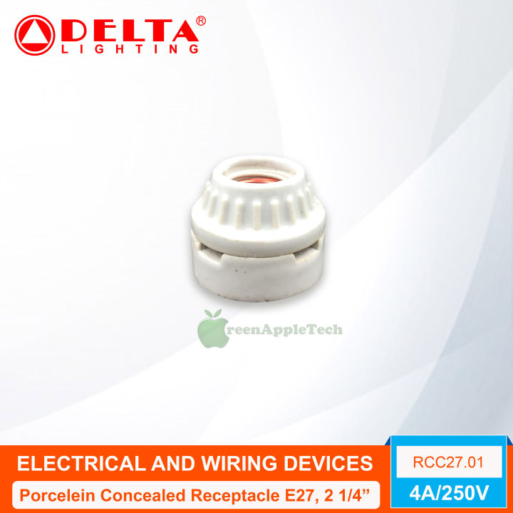 Delta Lighting Wiring Devices Porcelain Concealed Receptacle E27 (RCC27 ...
