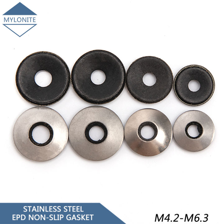M4.2 M4.8 M5.5 M6.3 304 Stainless Steel Waterproof Gasket Bonded Roofing Washers Composite Non ...