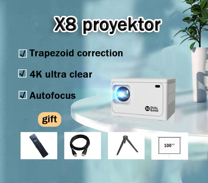 projector screen projector mini portable gt 4k ultra hd smart speaker ...