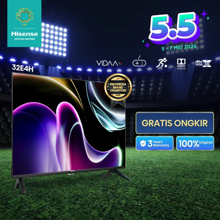 Hisense Smart TV 32 inch HD Vidaa 32E4H - TV Smart Digital - Bezelless ...