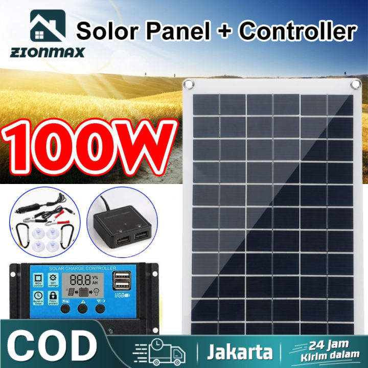 60w/100w Solar Panel Surya Pembangkit Listrik Panel Tenaga Surya 1 ...